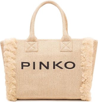 Pinko Pinko, Femme, Sacs, Beige, Taille: ONE Size Beach Shopper Rafia