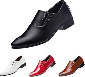 Generic Mocassins classiques à enfiler en cuir synthétique à bout pointu pour homme - Chaussures habillées confortables pour la conduite et la marche au trava