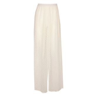 Missoni Femme, Pantalons, Beige, Taille: 36 FR Pantalon large en maille Raschel