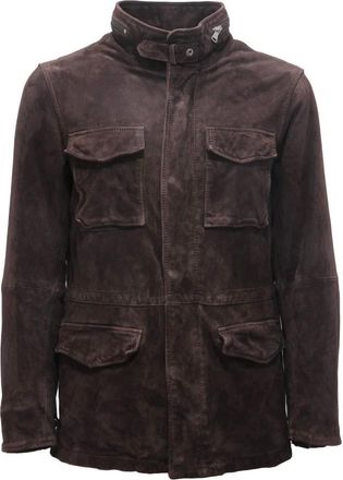 The Jack Leathers Homme, Vestes, Brun, Taille: XL Veste de Terrain Vintage Brownie en Daim