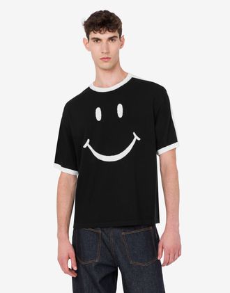 Moschino Pullover aus extrafeiner Merinowolle Smiley - Schwarz