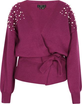 Faina Strickjacke Damen Pflaume