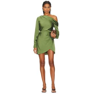 SIMKHAI Satin Cold Shoulder Kleid - - Dresses - Damen - Gr&uuml;n - 2XS