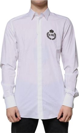 Dolce & Gabbana Homme, Chemises, Blanc, Taille: XL Gold Chemise habill&eacute;e