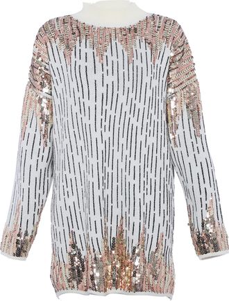 Faina Strickpullover Damen Wollwei&szlig;