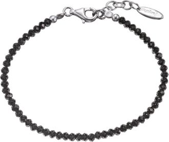 Engelsrufer Black Spinel Armband für Damen rhodiniertes 925er-Sterlingsilber Länge 18 cm + 2 cm