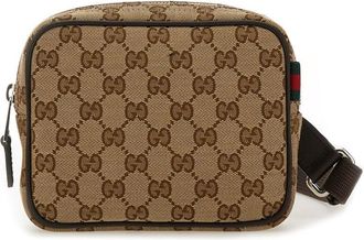 Gucci Mens Mini Gg Shoulder Bag Beige Polyester