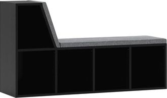 HOMCOM Homcom - Bibliothèque banc 2 en 1 design contemporain 5 casiers 2 coussins fournis 108L x 30l x 60H cm noir gris chiné