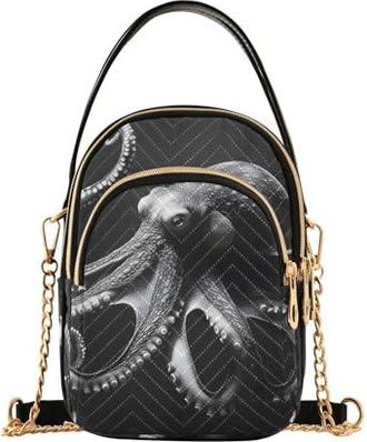 Mnsruu Sac à bandoulière pour femme en forme de pieuvre avec sangle réglable