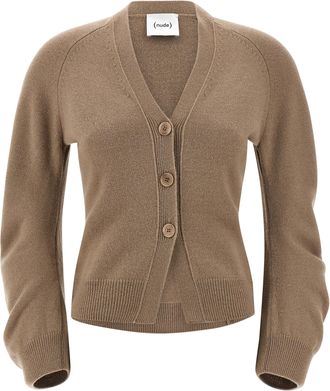 Nude Cardigan à manches incurvées nues