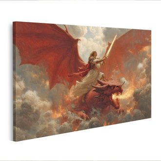 Islandburner Leinwandbild Der_Erzengel_Michael_vertreibt_den_Drachen_aus_dem_Paradis._M_4c971793-977f-40d3-9e5c-2c4c96ac3b2a_0 - Leinwand 100x57cm