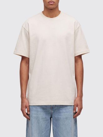 Yohji Yamamoto T-shirt en coton &agrave; coupe d&eacute;contract&eacute;e avec logo imprim&eacute; ton sur ton