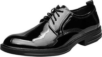 Generic Chaussures Oxford Modernes &agrave; Bout Golf en Cuir Brillant for Homme, &eacute;l&eacute;gantes Chaussures Smoking Noires Lacets for Mariage