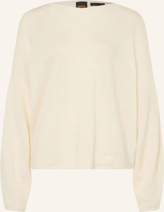 HUGO BOSS Pullover Folletto Mit Alpaka weiss