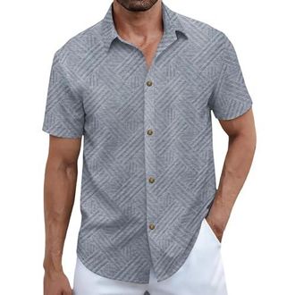 Generic Chemise boutonn&eacute;e &agrave; manches courtes pour homme, chemise hawa&iuml;enne &agrave; col rabattable, t-shirt d&eacute;t&eacute; &agrave; col cubain, t-shirt d&eacute;contract&eacute;, vacances, plage, c