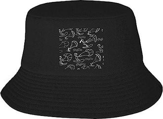 Generic Chapeau De Seau Unisexe Motif Kitesurf Chapeaux De Soleil De Plage Mode &Eacute;t&eacute; Bonnet De Soleil, pour De P&ecirc;che, La Randonn&eacute;e, Le Camping, 56-58cm