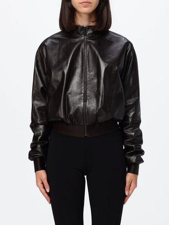 Gucci Bomberjacke aus Nappaleder mit hohem Kragen und Rei&szlig;verschluss