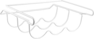 DOITOOL Eisen Getränkeregale Kühlschrank Regal Flaschenhalter Weiß Praktisches Aufbewahrungsregal für Bier und Getränke Platzsparend Robust für Küche Bar Zuha