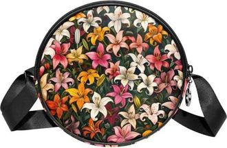 Generic Petit sac &agrave; bandouli&egrave;re circulaire pour femme, petit sac &agrave; bandouli&egrave;re avec fermeture &eacute;clair et bretelles r&eacute;glables style d&eacute;contract&eacute; pour femmes et f