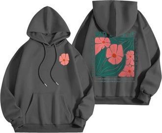 Generic Sweat &agrave; capuche imprim&eacute; tendance pour la Saint-Valentin 2026 (2), gris, XXL