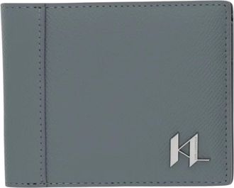 Karl Lagerfeld Portefeuille en cuir K/Monogram - Homme - Accessoires - Gris - Taille: ONE Size