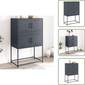 vidaXL Sideboard Anthrazit 68,5x38,5x107 cm Stahl - Industrielles Sideboard - Sideboard Metall - Sideboard Anthrazit - Schreibtisch Sideboard