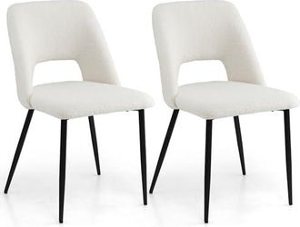 Giantex Lot de 2 chaises de salle &agrave; manger, rembourr&eacute;es, avec dossier, chaises rembourr&eacute;es sans accoudoirs avec pieds en m&eacute;tal, charge maximale 150 kg, 48,5 x