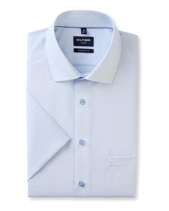 Olymp Luxor, Modern Fit, Kurzarmhemd mit feinem Muster in