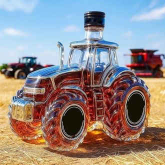 Generic Carafe &Agrave; D&eacute;canter, Bouteille de Whisky Amusante de 300 Ml, Carafe en Verre avec Statue Danimal, R&eacute;cipient &Agrave; Vin pour Papa, Mari, Petit Ami, Anniversai