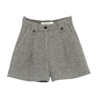 Golden Goose Femme, Shorts, Gris, Taille: 40 FR Shorts effet tweed pliss&eacute;s