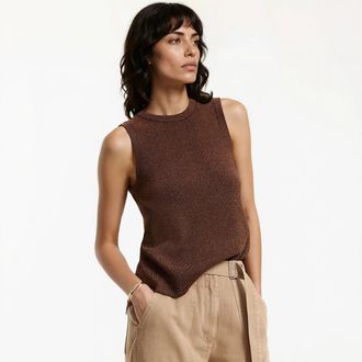 La Redoute Collections Pull Sans Manches En Maille Brillante &Agrave; Dos Ouvert