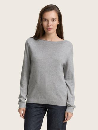 Tom Tailor Strickpullover Pullover & Strickjacken Strickpullover mit U-Boot-Ausschnitt