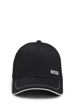 BOSS Herren Cap-1 Cap aus Baumwoll-Twill mit Kontrastdetails und Logo-Stickerei Schwarz001 Stck