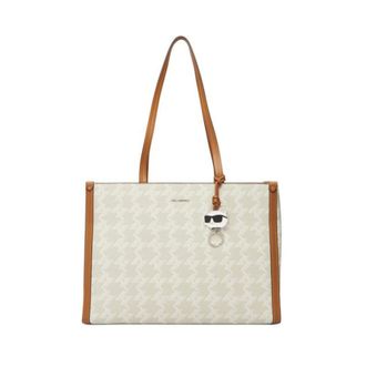 Karl Lagerfeld Femme, Sacs, Beige, Taille: ONE Size Ikon Tote