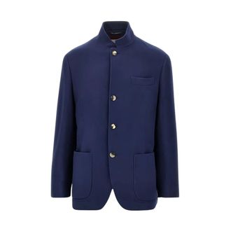 Brunello Cucinelli Homme, Vestes, Bleu, Taille: M Blazer en cachemire