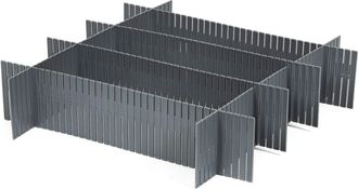 Compactor 3 Sets mit 6 Schubladenteilern, F&uuml;r Unterw&auml;sche und Accessoires, L&auml;ngenverstellbar, Polypropylen, Grau, 44 x 10 cm, RAN9873