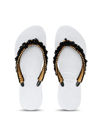 UZURII Slipper & Pantoletten - Zehentrenner Macrame Lizzy - Gr. 37_38 - in Weiß - für Damen