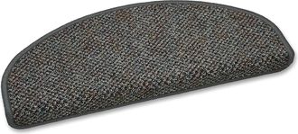 YPSILON Stufenmatte Astor 50x20cm Multicolor-Schlinge halbrund (dunkelgrau)