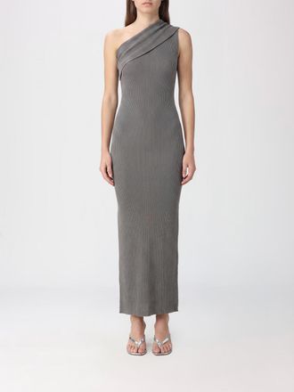 Rick Owens Robe midi en maille de laine asym&eacute;trique &agrave; &eacute;paule unique