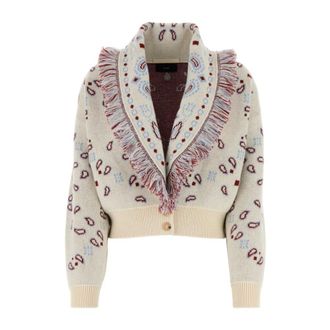 Alanui Femme, Pulls, Multicolore, Taille: 36 FR Cardigan Jacquard Brod&eacute; &Eacute;l&eacute;gant