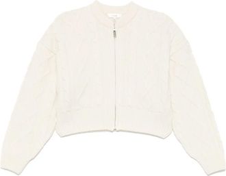 Frame Denim cardigan en maille torsad&eacute;e - Tons neutres