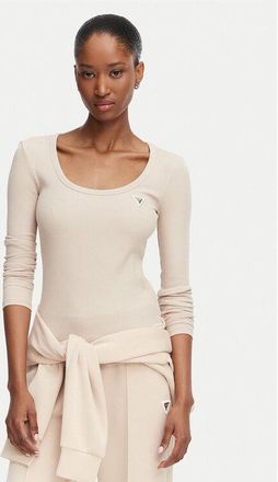 Guess Bluse V4BP07 K8RT2 Beige Slim Fit