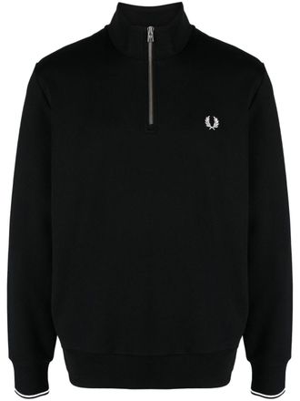 Fred Perry pull zippé à logo brodé - Noir