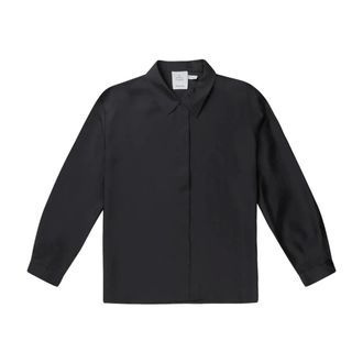Munthe Elegantes Seidenhemd Lalalu Top - - Blouses & Shirts - Damen - Schwarzk - M