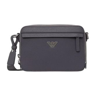 Emporio Armani Texturierte Umh&auml;ngetasche - - Bags - Herren - Grau - ONE SIZE