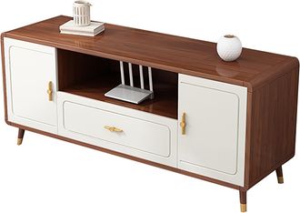 Generic TV-St&auml;nder f&uuml;rs Wohnzimmer, TV-Konsolentisch, 3-in-1-Unterhaltungsm&ouml;bel mit Stauschr&auml;nken und Metallgestell, mehrstufiger Stauschrank, Medienschrank(W