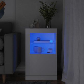 vidaXL Armoire lat&eacute;rale avec &eacute;clairage led blanc bois ding&eacute;nierie Vidaxl