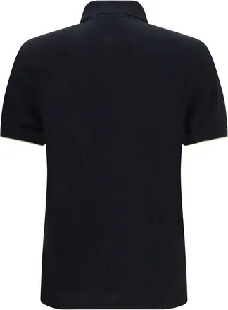 Brunello Cucinelli Ribbed Cotton Polo Shirt - Black