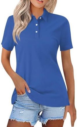 Generic Femme Tee Shirt Coton D&eacute;contract&eacute;e Chic Tshirt Tops Manches Courtes D&eacute;t&eacute; Lache Basique T-Shirt Sport Blanc &Agrave; Col en V Hauts Tunique Manche Courtes Occ