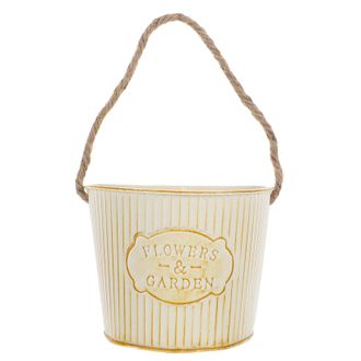 Milisten Metall- -pflanzenhalter Vintage-Stil Eisen Blumentopf H&auml;nge-Design F&uuml;r Die Dekoration Wei&szlig;